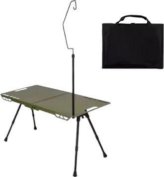 Generic Campingtisch,Faltbarer Picknicktisch Mit Kochplatte Tragbare H&ouml;henverstellbare Tisch Lampenhalter F&uuml;r Grill Garten Balkon Terrasse