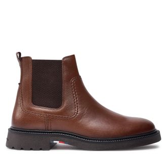 Tommy Hilfiger Klassische Stiefeletten Tommy Hilfiger Comfort Lwt Lth Chelsea FM0FM05184 Braun