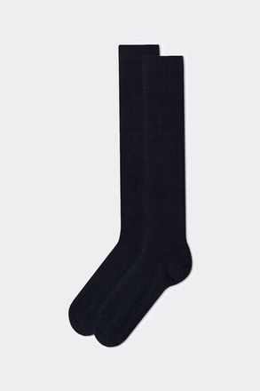 Calzedonia Lange Herrensocken Mit Wolle Und Baumwolle Blau