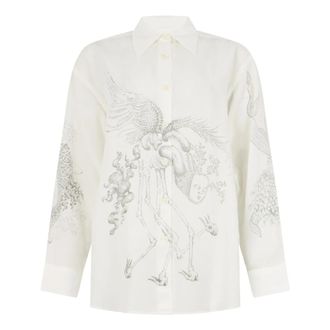Our Legacy Favourite Shirt Pointillismus Allegorie Print - - Blouses & Shirts - Damen - Wei&szlig; - 4XS