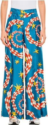 Alberto Biani Femme, Pantalons, Bleu, Taille: 36 FR Wide Pantalons