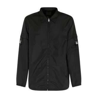Givenchy Schwarze Nylon-Logo-Clip-Jacke - - Shirts - Herren - Schwarzk - L