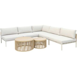 Sweeek Modulares Gartenm&ouml;bel-Set aus Aluminium und Seilbespannung f&uuml;r 5 Personen