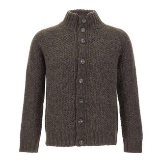 Alpha Studio Cardigan en maille nid dabeille - Homme - Pulls - Brun - Taille: 2XL