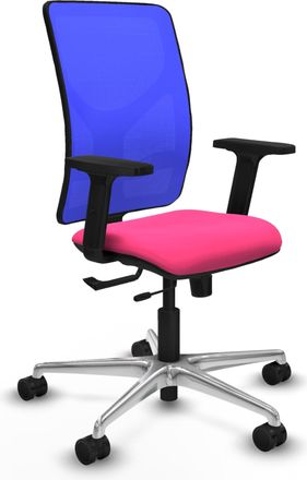 Piqueras y Crespo B&uuml;rostuhl f&uuml;r Zuhause, mit 2D-Armlehnen, h&ouml;henverstellbare Lendenwirbelst&uuml;tze, ausgestattet mit Syncro/Traslack und Schneideschaum, mit Rollen von 65 