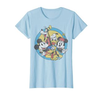 Disney Mickey And Friends Vintage Circle Group Shot T-Shirt