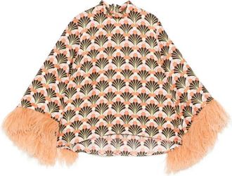 La DoubleJ Femme, Blouses et Chemises, Brun, Taille: 38 FR Feather Printed Top