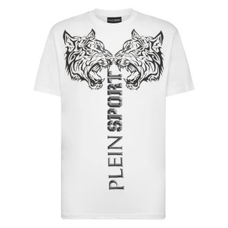 Plein Sport Homme, Tops, Blanc, Taille: S T-Shirt Col Rond Tiger
