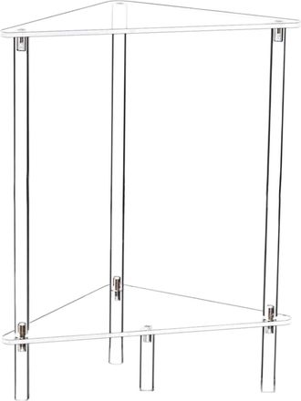 Generic Transparenter Beistelltisch, transparent, Acryl, dreieckig, modern, 2 Ebenen, Aufbewahrung, Nachttisch, f&uuml;r Zuhause, Ecke, Foyer, Wohnzimmer, K&uuml;che