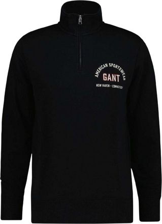 GANT Sweatshirt f&uuml;r Herren, mit kurzem Rei&szlig;verschluss, Fleece (Schwarz)