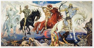 Posterlounge Die Vier Reiter der Apokalypse Poster von Victor Mikhailovich Vasnetsov 160 x 80 cm Wandbilder Wanddeko