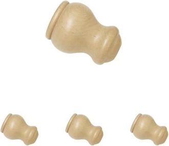 Gardinia Endstück Lugano für Ø 28 mm Natur (Packung mit 4)