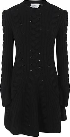 Alexander McQueen robe en maille torsadée - Noir