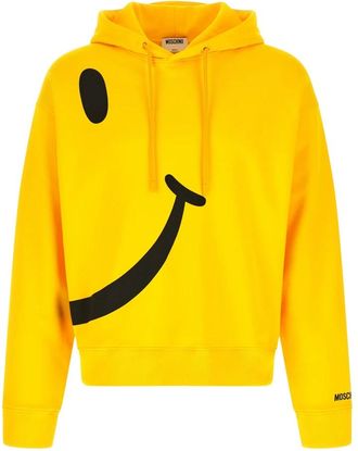 Moschino Homme, Sweatshirts et sweats &agrave; capuche, Jaune, Taille: L Smiley Cotton SweaT-shirt