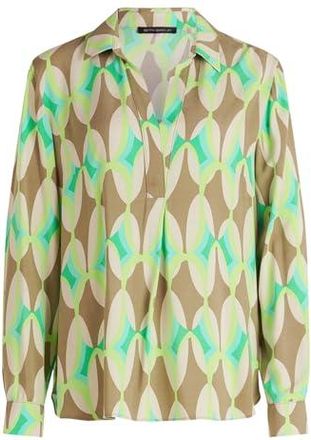 Betty Barclay Damen Chemisier Long à Manches Longues Khaki/Green 48