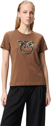 Pinko Pinko, Femme, Tops, Brun, Taille: 40 FR Quentin T-Shirt