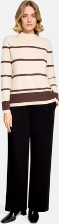 Betty Barclay Strickpullover BETTY BARCLAY Damen mit Stehkragen, Damen, Gr. 36, beige (patch beige, braun), Strick, Obermaterial: 55% Viskose, 30% Polyester, 15% Po