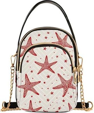 Mnsruu Sac à bandoulière pour femme, motif étoile de mer, océan, nautique, côtière, sac à main, petit sac à bandoulière avec sangle réglable