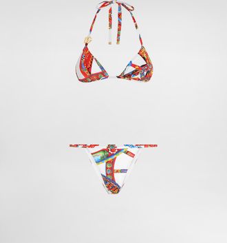 Dolce & Gabbana Triangel-bikini Mit Carretto-print - Frau Bademode Multicolor 5