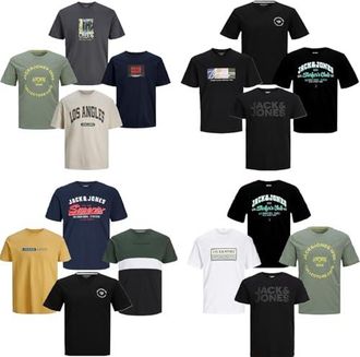Jack & Jones Lot de 4 t-shirts à col rond pour homme, XL