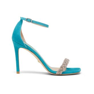 Stuart Weitzman Kristallverzierte High-Heel-Sandale - - Shoes - Damen - Blau - 38 EU
