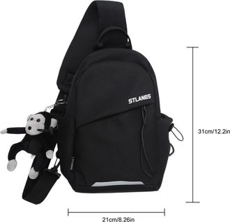 Generic Unisex-Leinen-Brusttasche, mehrere Taschen, H&uuml;fttasche ohne Anh&auml;nger (wei&szlig;)