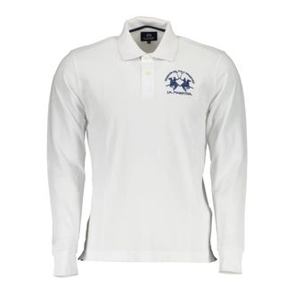 La Martina Langarm Polo Shirt Wei&szlig; Herren - - Tops - Herren - Wei&szlig; - 2XL
