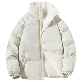Generic Veste matelass&eacute;e &agrave; fermeture &eacute;clair int&eacute;grale pour homme, coupe-vent, id&eacute;ale pour lhiver et les activit&eacute;s de plein air. Blanche, taille 4XL