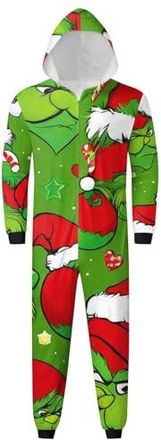 Generic Le Grinch Pyjama Noel Famille De Grinch Vetement Coton Garcon Enfant Couple Bebe The Pull Costume Hiver Deguisement Assorti Homme Femme Ensemble Adult