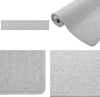 vidaXL Teppichl&auml;ufer Hellgrau 80x400 cm - Teppichl&auml;ufer - Hellgrauer Teppich - Wohnzimmerteppich - Schlafzimmersteppich - K&uuml;chenteppich - Home & Living