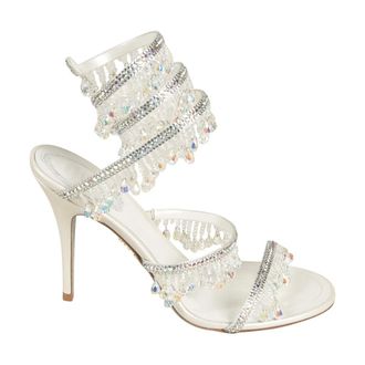 Rene Caovilla Femme, Chaussures, Blanc, Taille: 38 1/2 EU Ren&eacute; Caovilla Sandales White