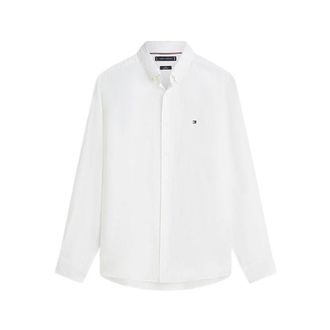 Tommy Hilfiger Mw0Mw41530 Chemise en lin teint par pigments - Homme - Chemises - Blanc - Taille: XL