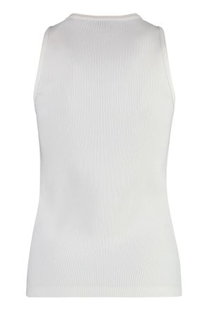 Bottega Veneta Womens Cotton Tank Top - Chalk Vests & Tops