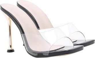 Yarnow Sandales Femme Transparentes &agrave; Talons Hauts Plaqu&eacute;s Design Chic Ext&eacute;rieur Confort Stable