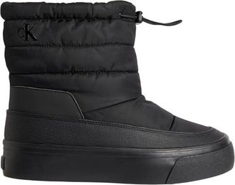 Calvin Klein Bottes Mid Boot Femme Snowboot Nylon Mix Compens&eacute;es, Noir (Triple Black), 38
