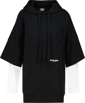 Karl Lagerfeld Homme, Sweatshirts et sweats &agrave; capuche, Noir, Taille: XL Cara Karl Sweat &agrave; capuche