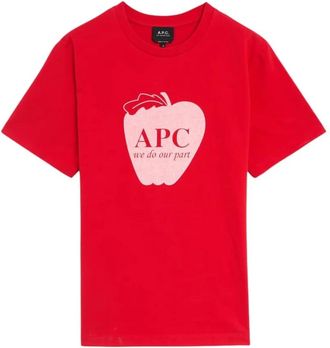 A.P.C. A.p.c., Femme, Tops, Rouge, Taille: 42 FR Pomme Tee