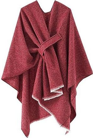 Generic Poncho Femme Hiver Chaud Chale Femme Hiver Chaud Cape Femme Effet enveloppant Poncho Grande Taille Tricot&eacute; &Eacute;l&eacute;gant Automne-Hiver Pour Femmes