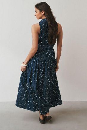 Next Maxikleid &Auml;rmelloses Hemdblusen-Midikleid mit G&uuml;rtel (1-tlg)