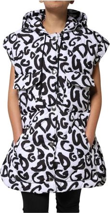 Dolce & Gabbana Femme, Vestes, Blanc, Taille: 38 FR Doudoune sans manches blanche DG Mania