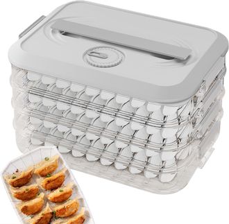 Generic Kn&ouml;delbeh&auml;lter - PP Stapelbares Beh&auml;lter, versiegelte Box | 32.5x23x14cm 4-layer-Gefrierschrank mit enges Deckel, mehrsexuellen K&uuml;chenorganisator f&uuml;r 