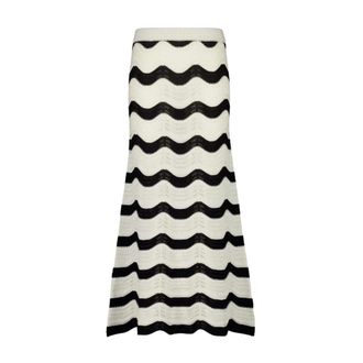 La DoubleJ Chevron Baumwoll-Midi-Rock - - Skirts - Damen - Mehrfarbig - XS