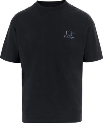 C.P. Company C.p. Company, Homme, Tops, Bleu, Taille: L T-Shirt Confort Logo 30/1 Jersey
