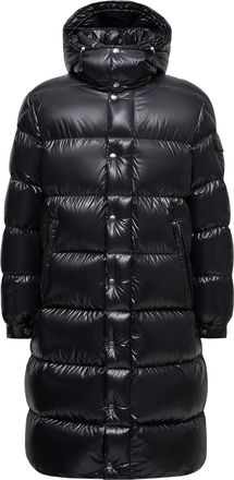 Moncler Doudoune longue à capuche et matelassage en carré Hanoverian