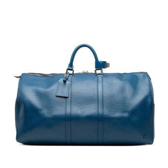 Louis Vuitton Blue Epi Keepall 55
