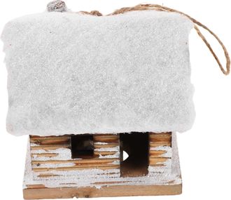 BESPORTBLE Rustikale Mini-holzhaus-deko mit Warmem Led-licht Wetterfeste Kompakte Schneedorf-Figuren f&uuml;r Winter-szenerie Tischdekoration und Weihnachtsbaum-Ornam