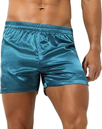 TiaoBug Homme Sexy Boxer Short Transparent Caleçon Taille Basse Slip Respirent Bikini sous-vêtements de Nuit Erotique Lingerie M-XL Teal B M