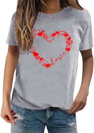 Generic Tee Shirt Femme Coton Et&eacute; Manches Courtes Basique Hauts T Shirt D&eacute;t&eacute; Occasionnelles L&acirc;che Vetement Mode Manche Courtes Chemisier Chic Et Elegant Sport