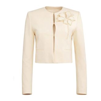 Twinset Femme, Vestes, Beige, Taille: 36 FR Giacca ricamo