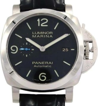 Officine Panerai Panerai Pre-owned - Pre-owned Luminor Marina 1950 3Days Automatic Acciaio Montre en Acier Inoxydable - Homme - Pre-owned - Noir - Taille: ONE Size